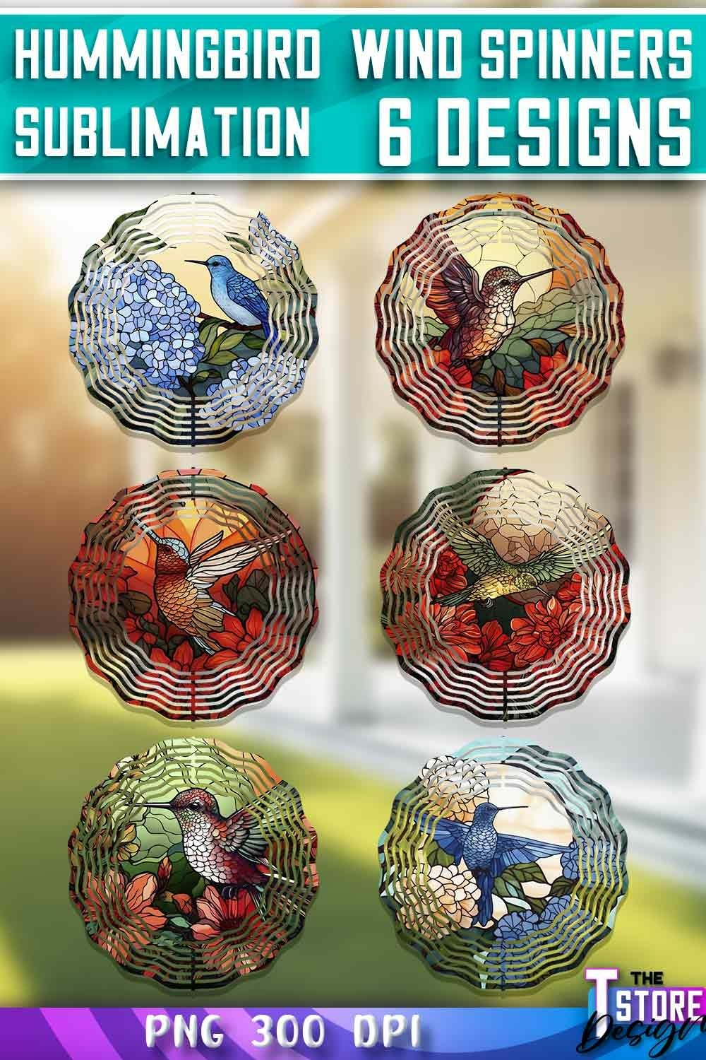 Hummingbird Wind Spinners Sublimation | PNG Design (2907055)