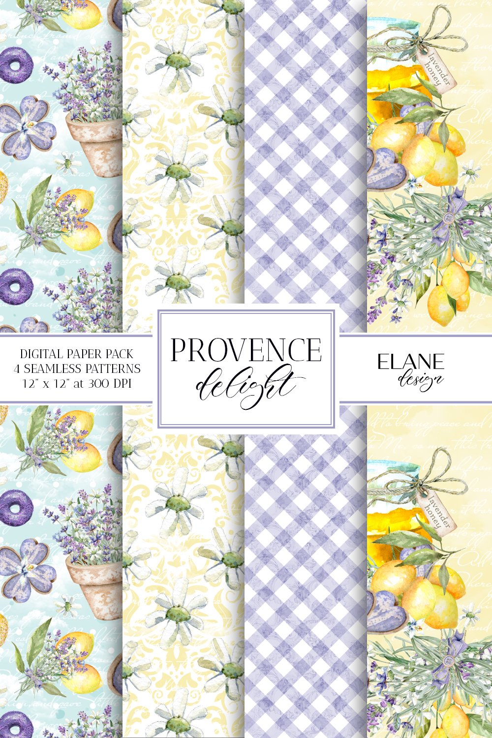 Lavender Lemon Digital Paper, Provence (3880378)