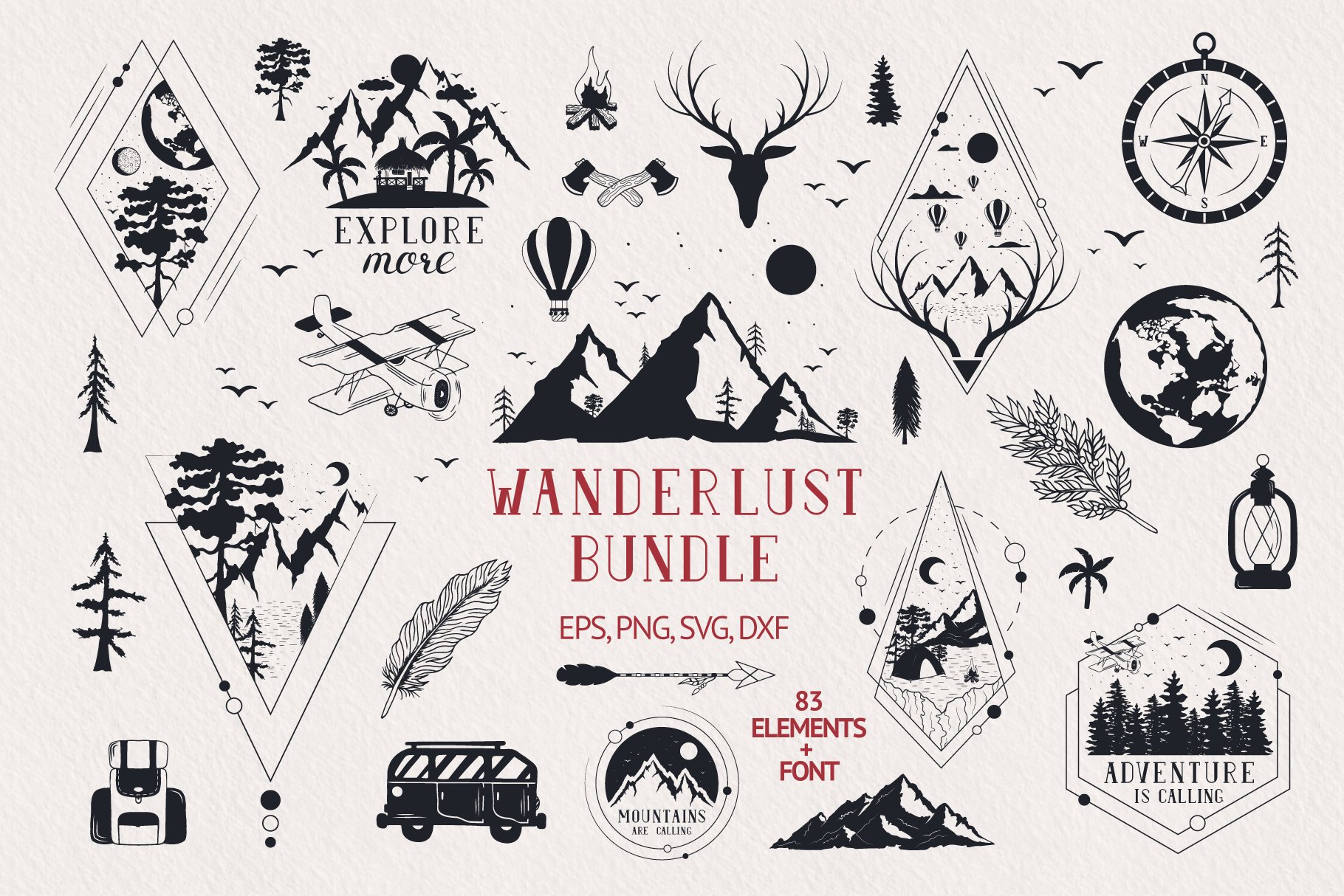 Hand drawn Wanderlust Bundle