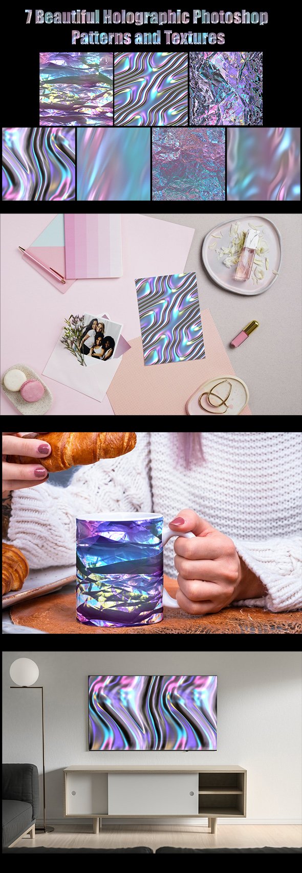 Shine Holographic Photoshop Patterns & Textures