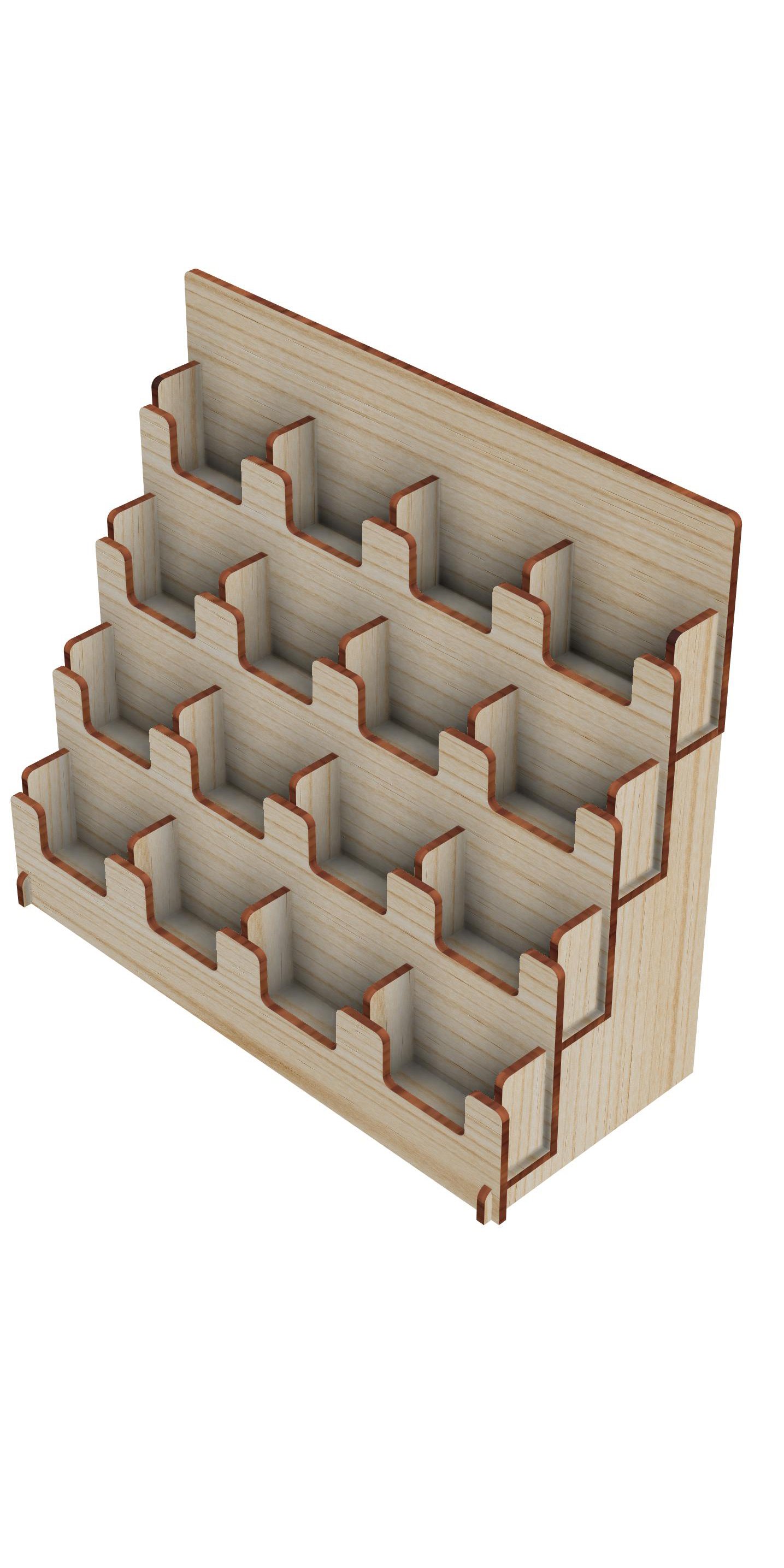 4" U Cuts Pocket /w 16 Pockets Coaster Sticker Display stand