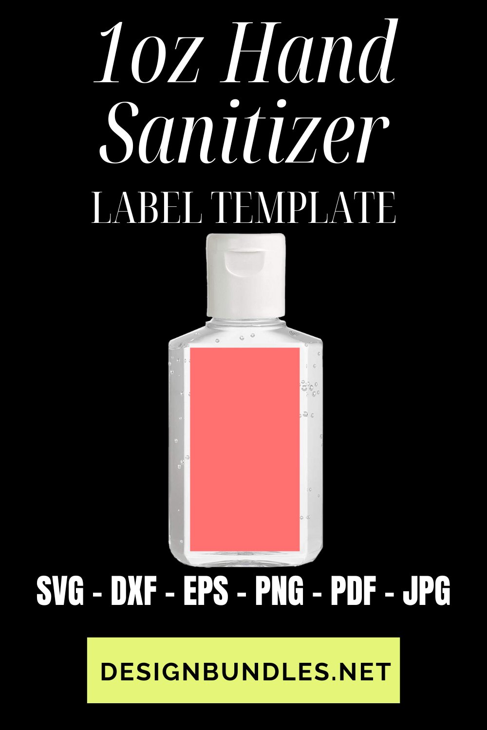 1oz Hand Sanitizer Rectangle Label Template SVG