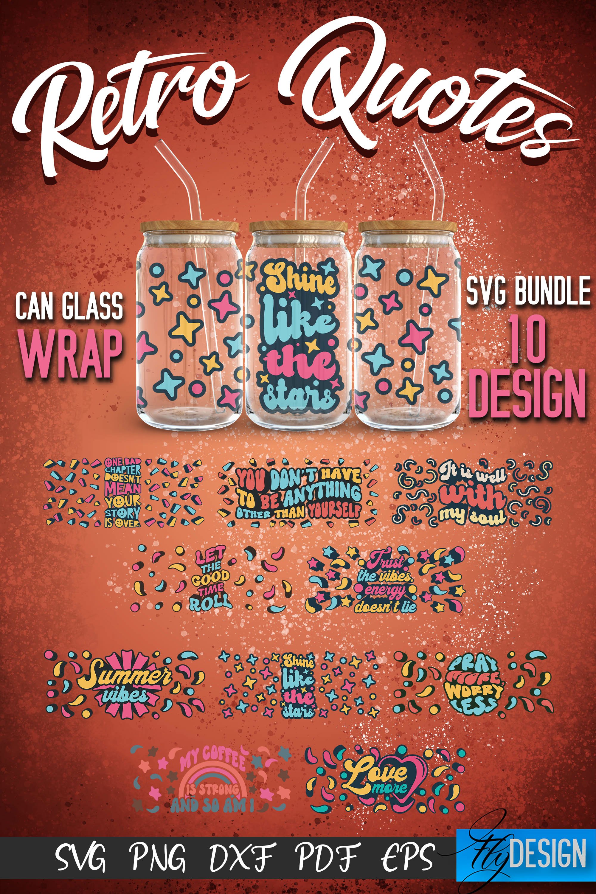 Glass Can Wrap SVG | Retro Wrap SVG | Glass Can (1948464)