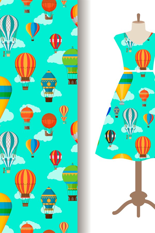 Dress fabric pattern with air ballons