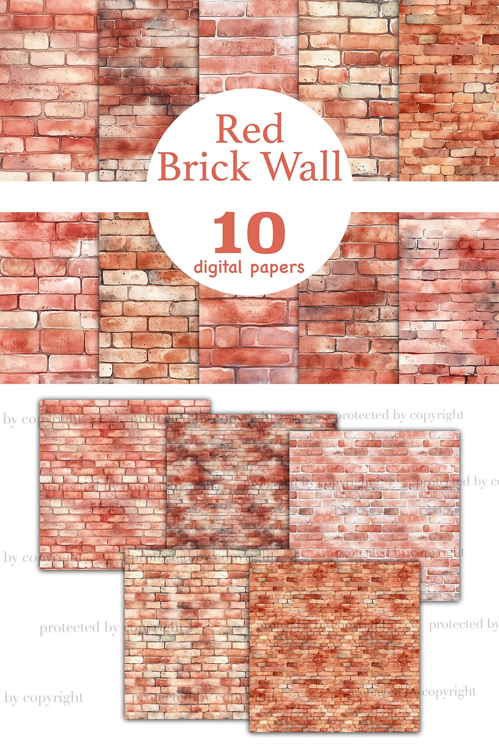 Red Brick Wall Papers | Grunge Digital Texture