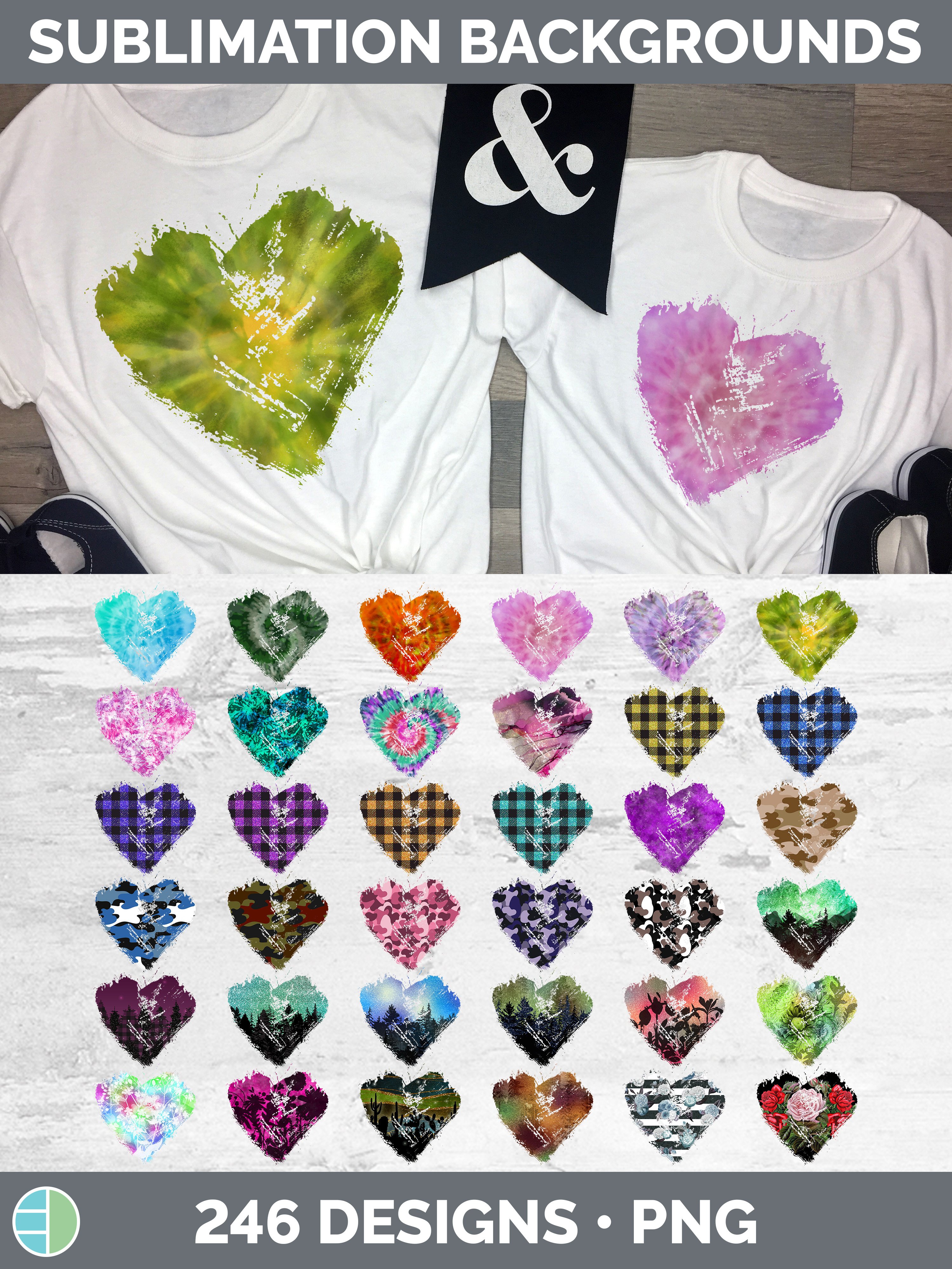 Distressed Heart Clipart | Mega Bundle Sublimation Designs