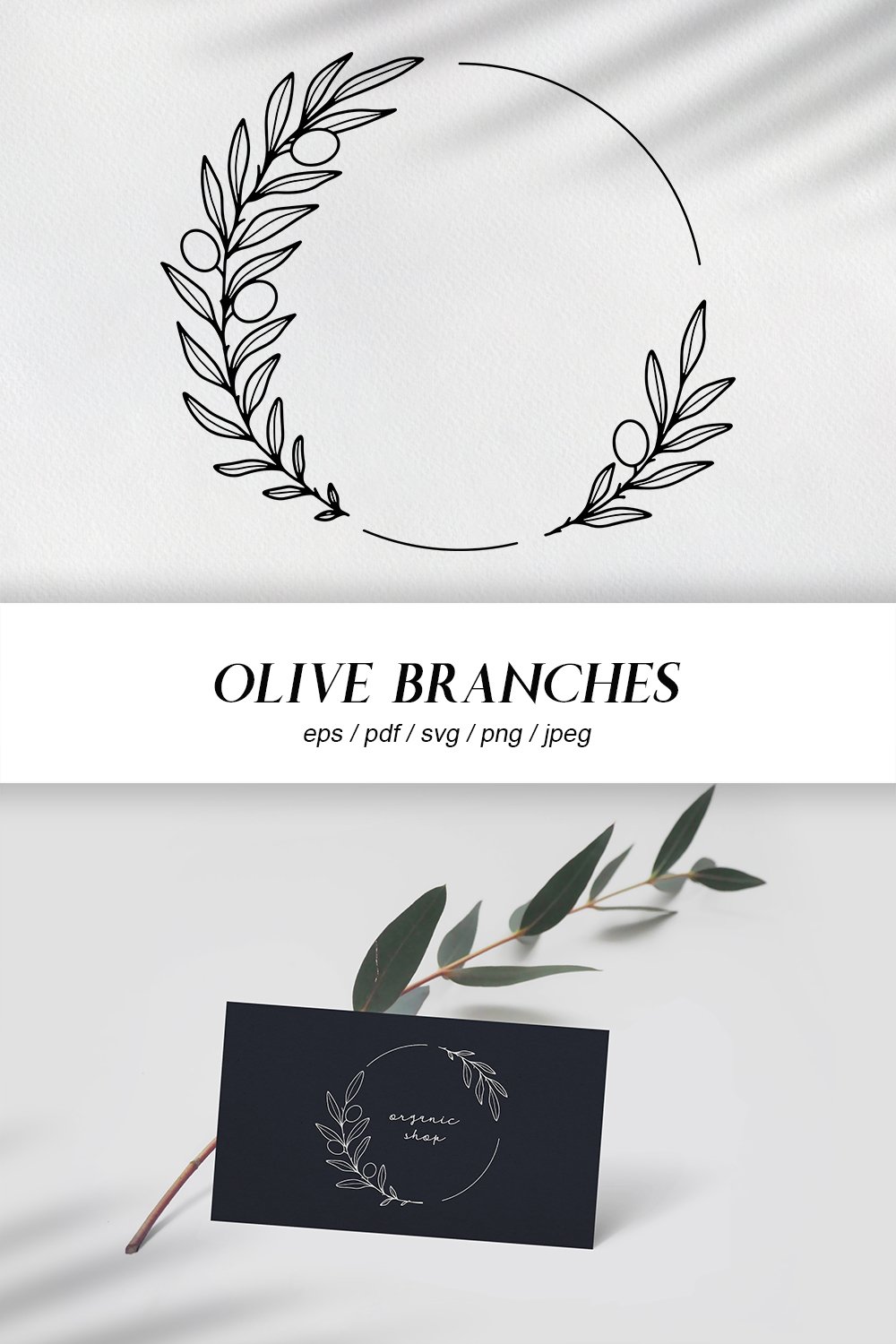 Olive branches. Round frames collection. (1943941)