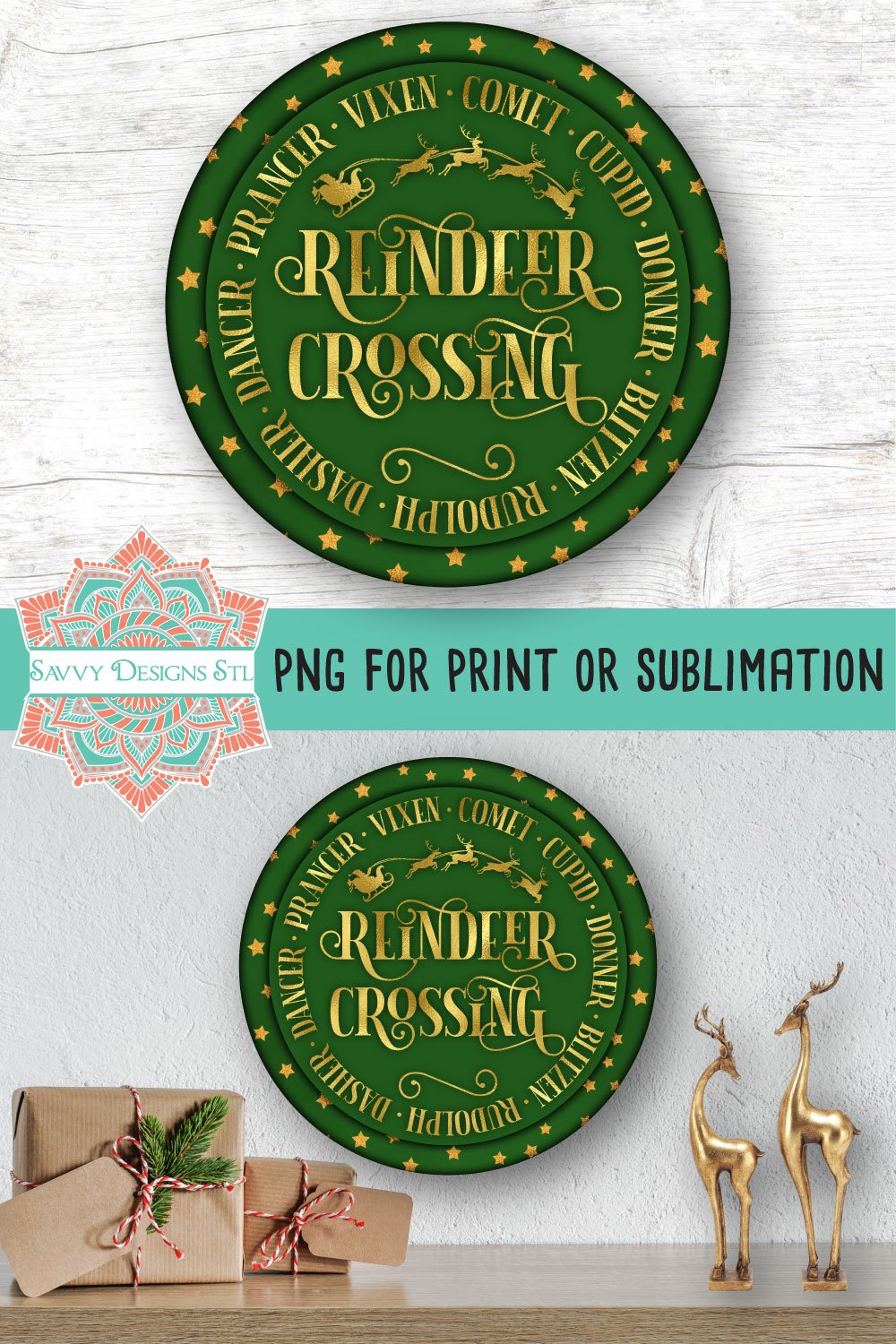 Reindeer Crossing for Sublimation & Print