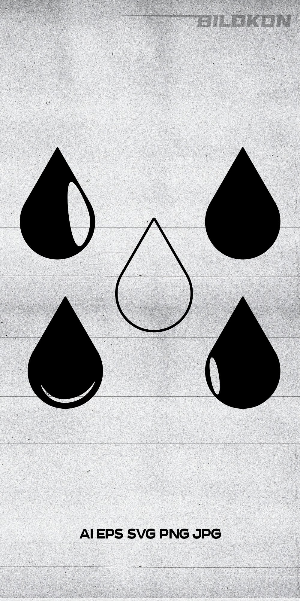Water drop icons set, SVG Vector