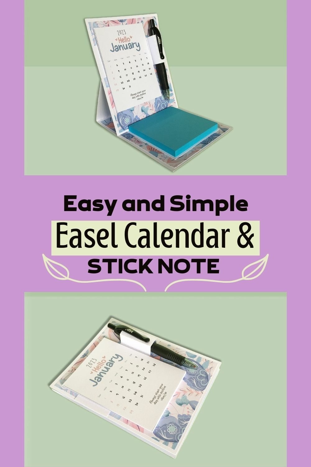 Easel Calendar and Stick Note