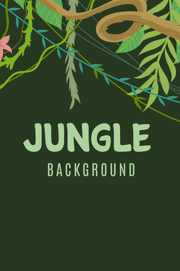 Jungle tropical background. Wildlife adventure in rainforest