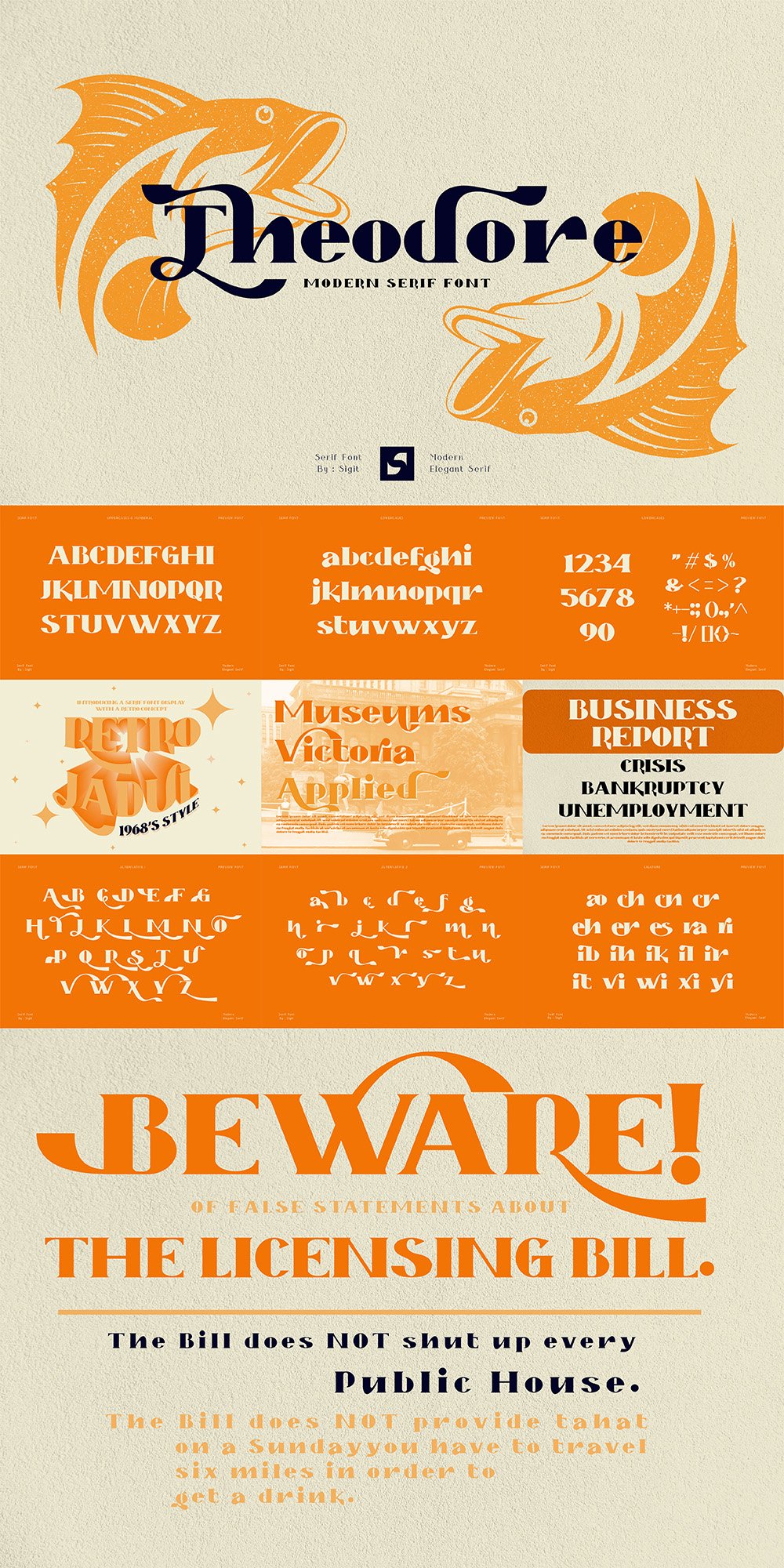 Theodore serif bold font