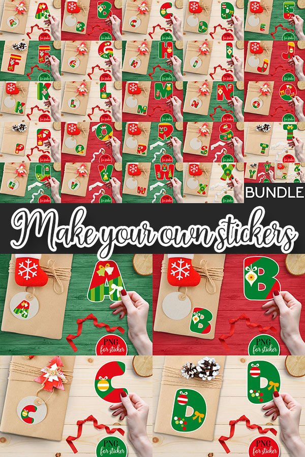 Alphabet Christmas Stickers Bundle for cutting machines