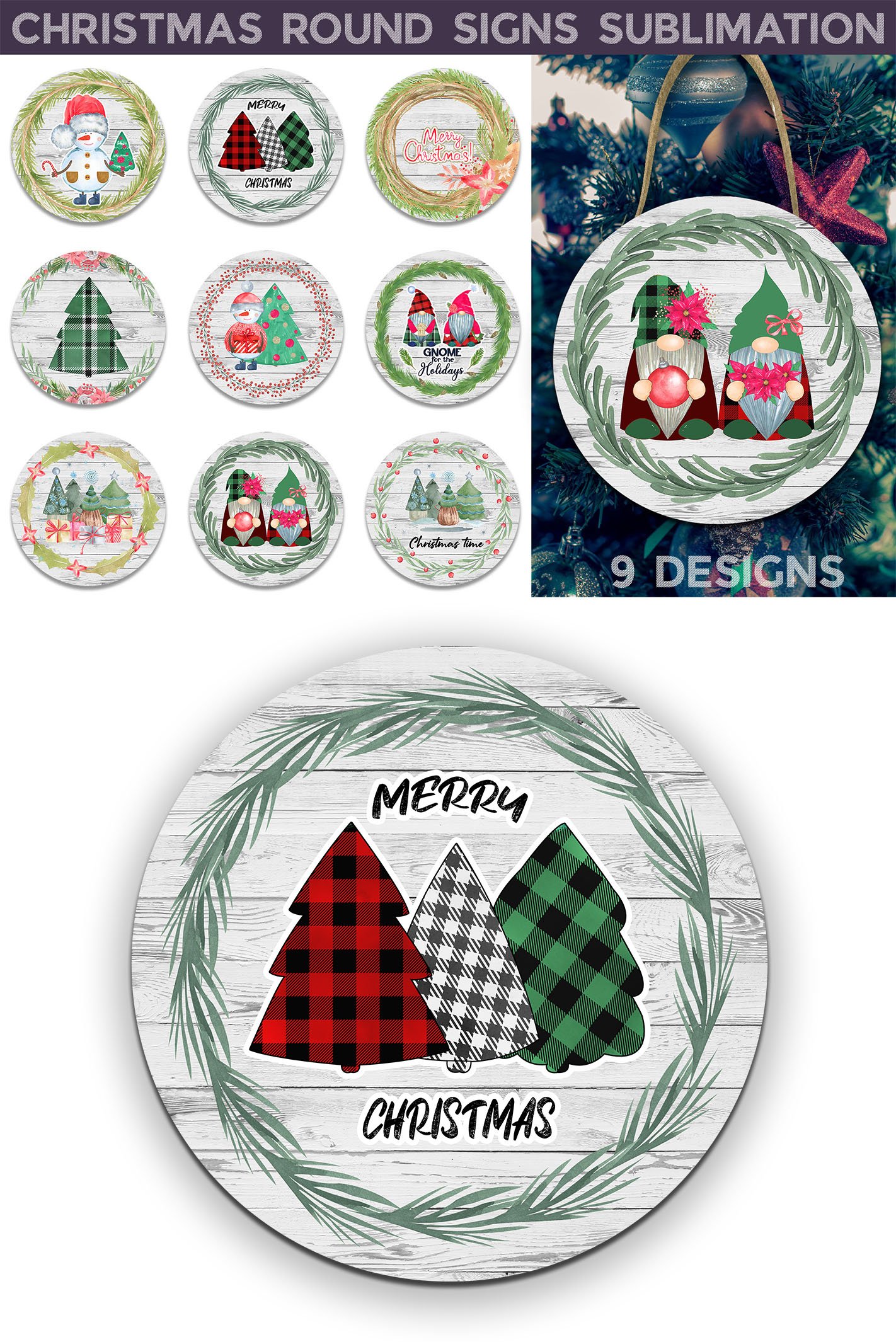 Round Signs Bundle | Christmas Ornament Sublimation
