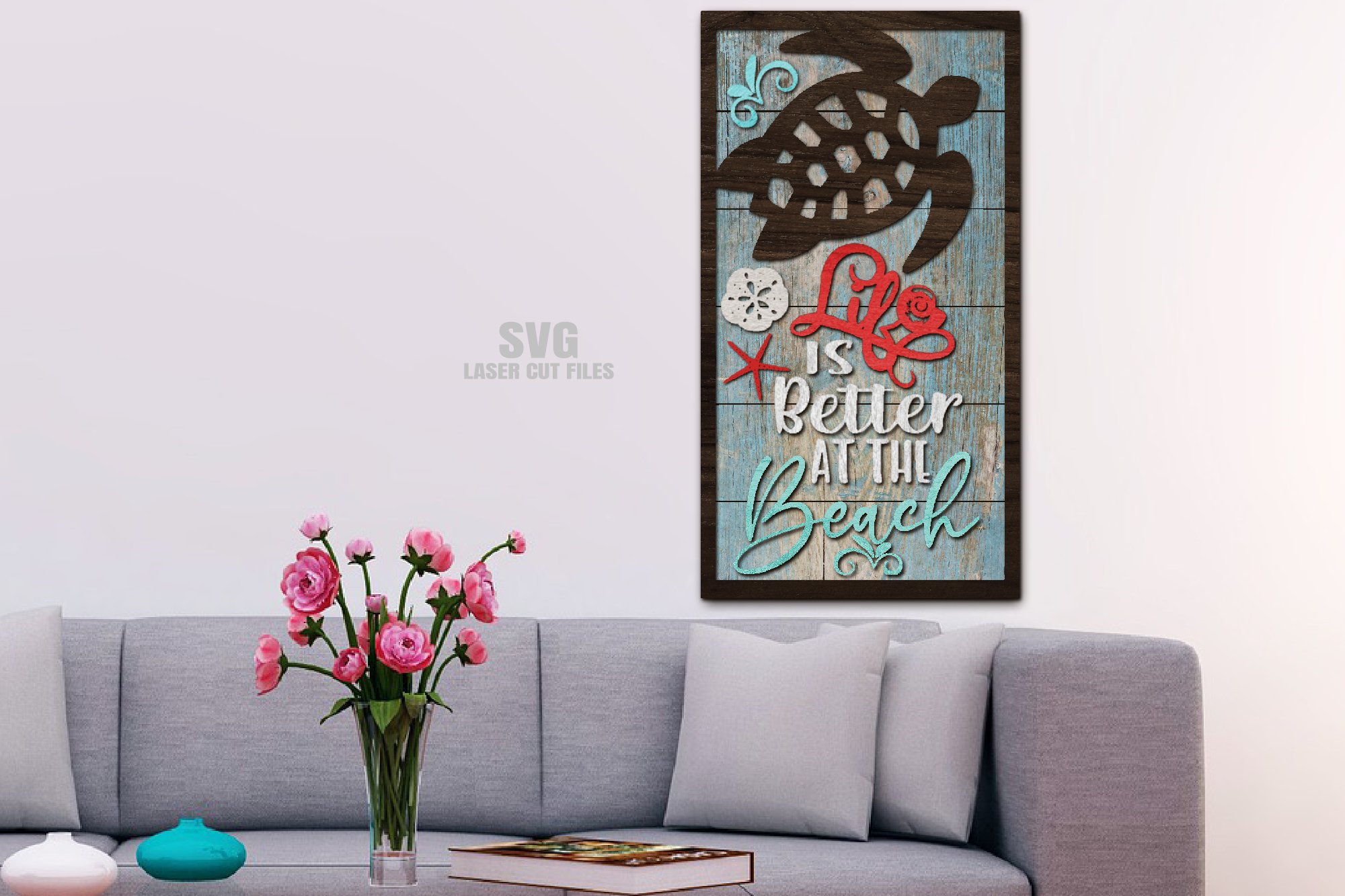 Beach SVG Laser Cut Files | Turtle SVG | Welcome Sign SVG