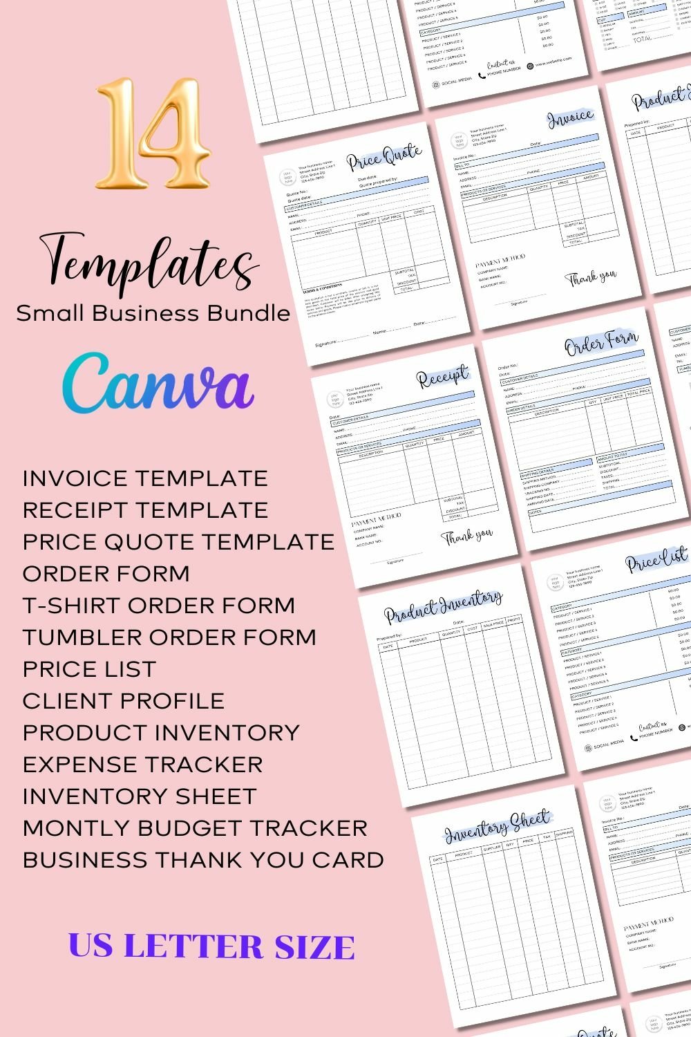Business Form Bundle | 14 Canva Templates