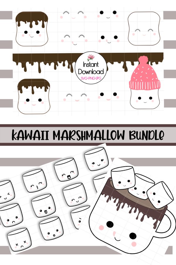 Kawaii Marshmallow Cups SVG BUNDLE!