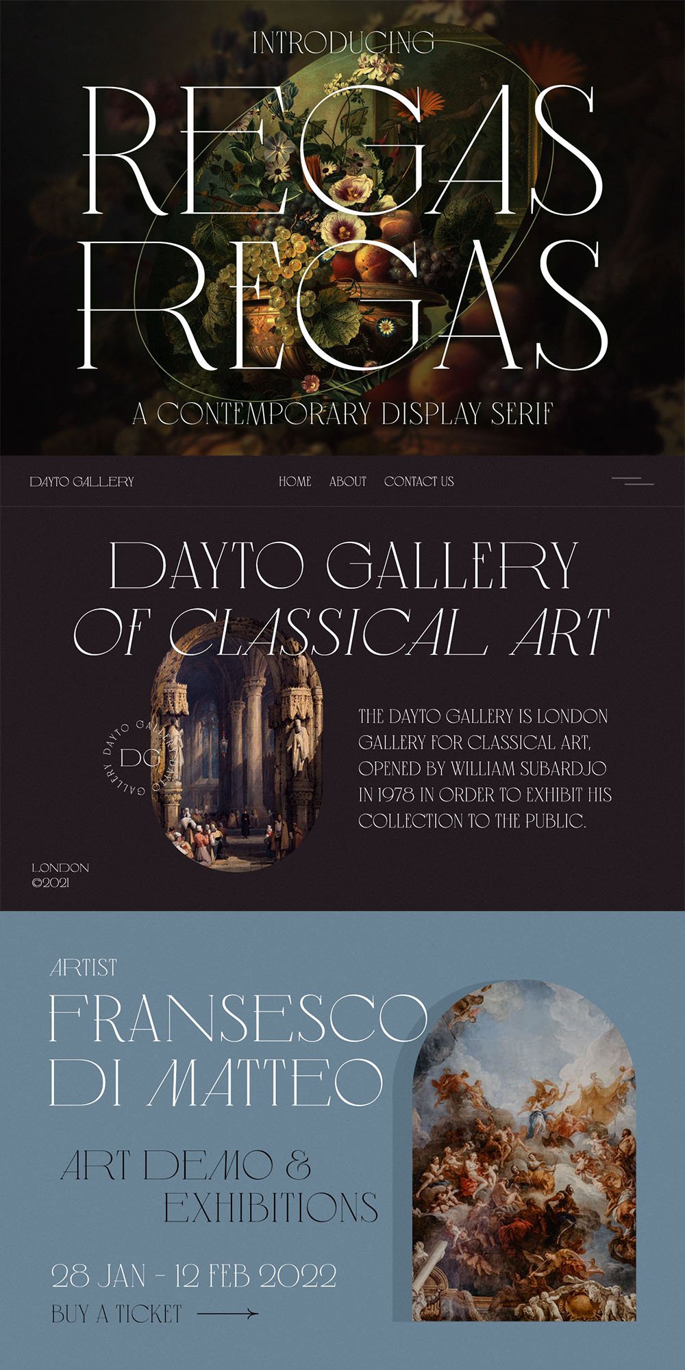 Classic Display Serif Font - Regas