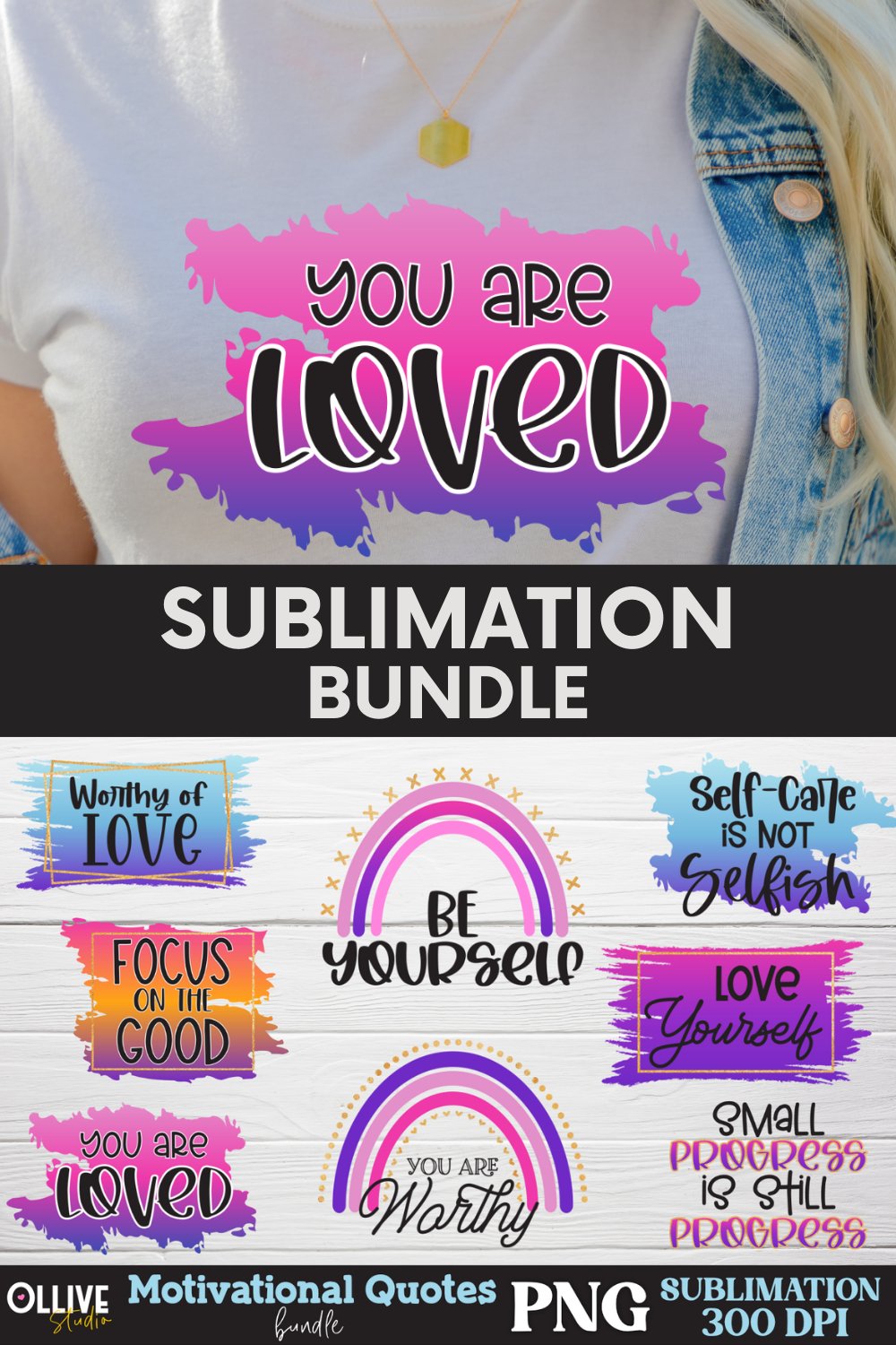 Motivational Quotes Sublimation Bundle, (1342990)