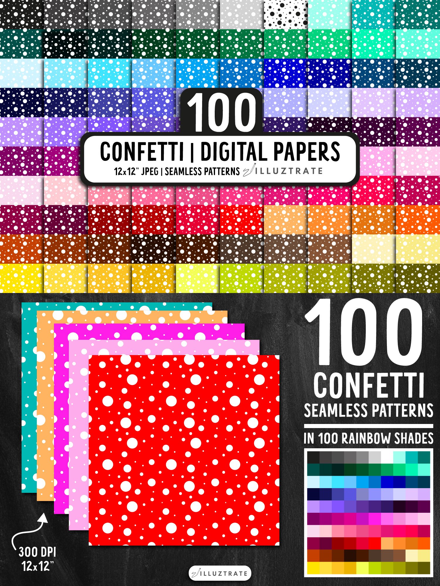 Confetti Digital Paper Pack | Confetti Pattern Seamless Pape