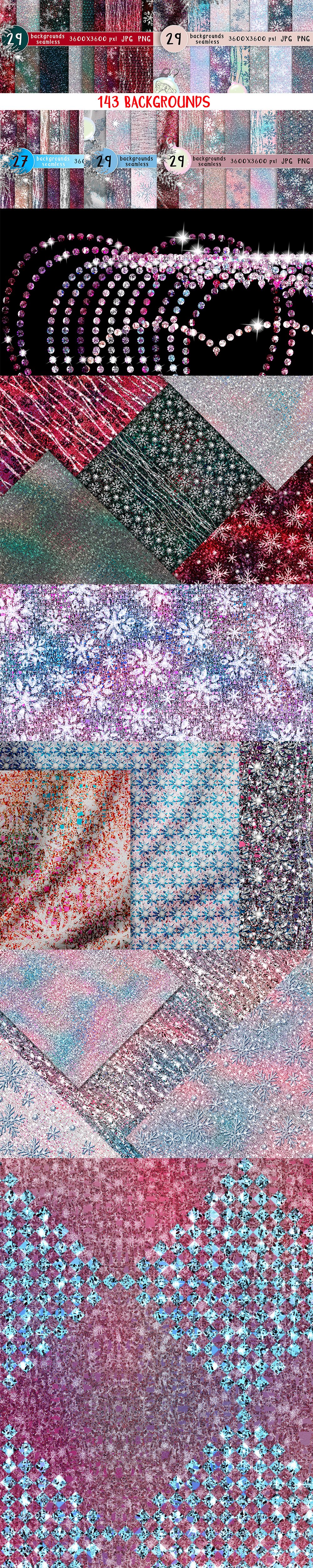 Bundle of Seamless shiny textures-143-Christmas (2263257)