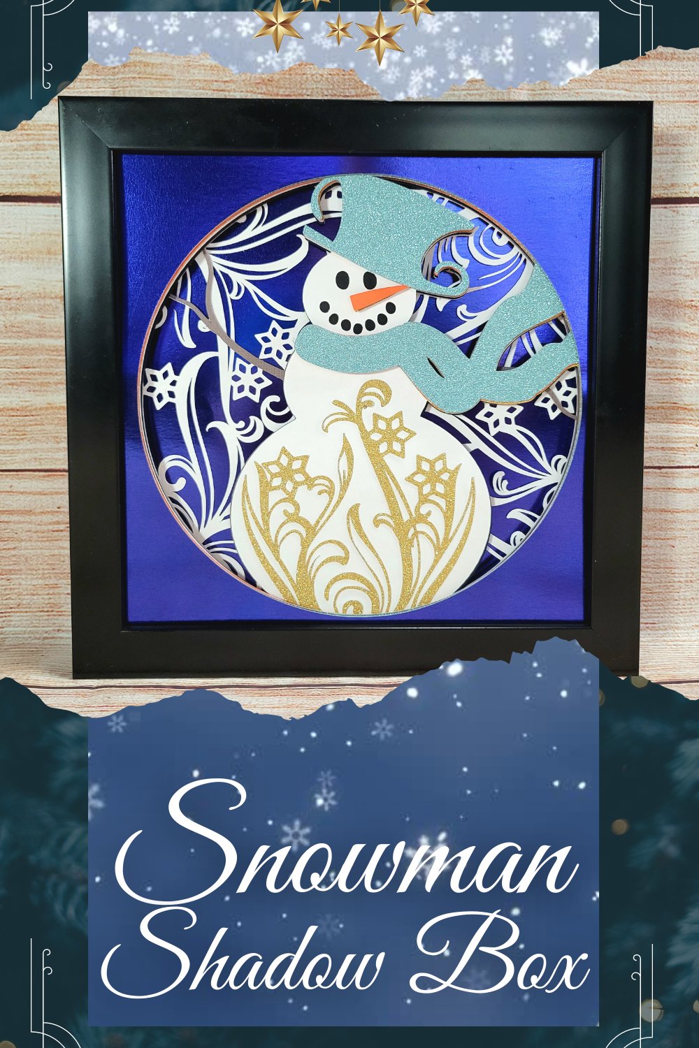 Christmas Svg Shadowbox Design, Winter Lantern Shadow Box