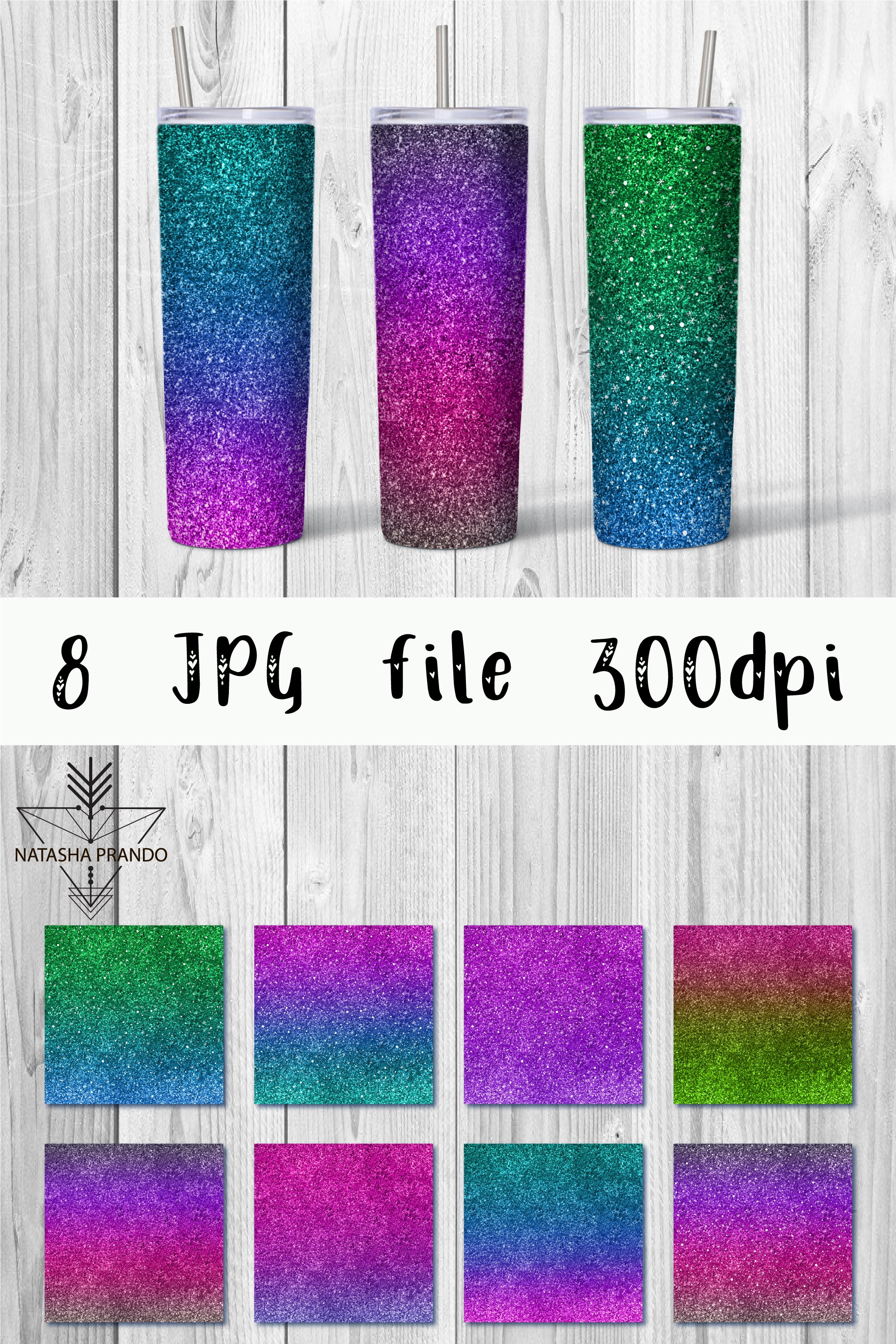 Bright glitter digital paper pack