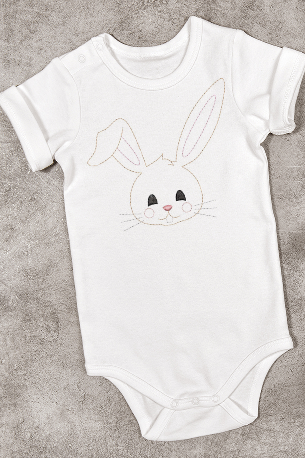 Easter Bunny Face Linework Embroidery File