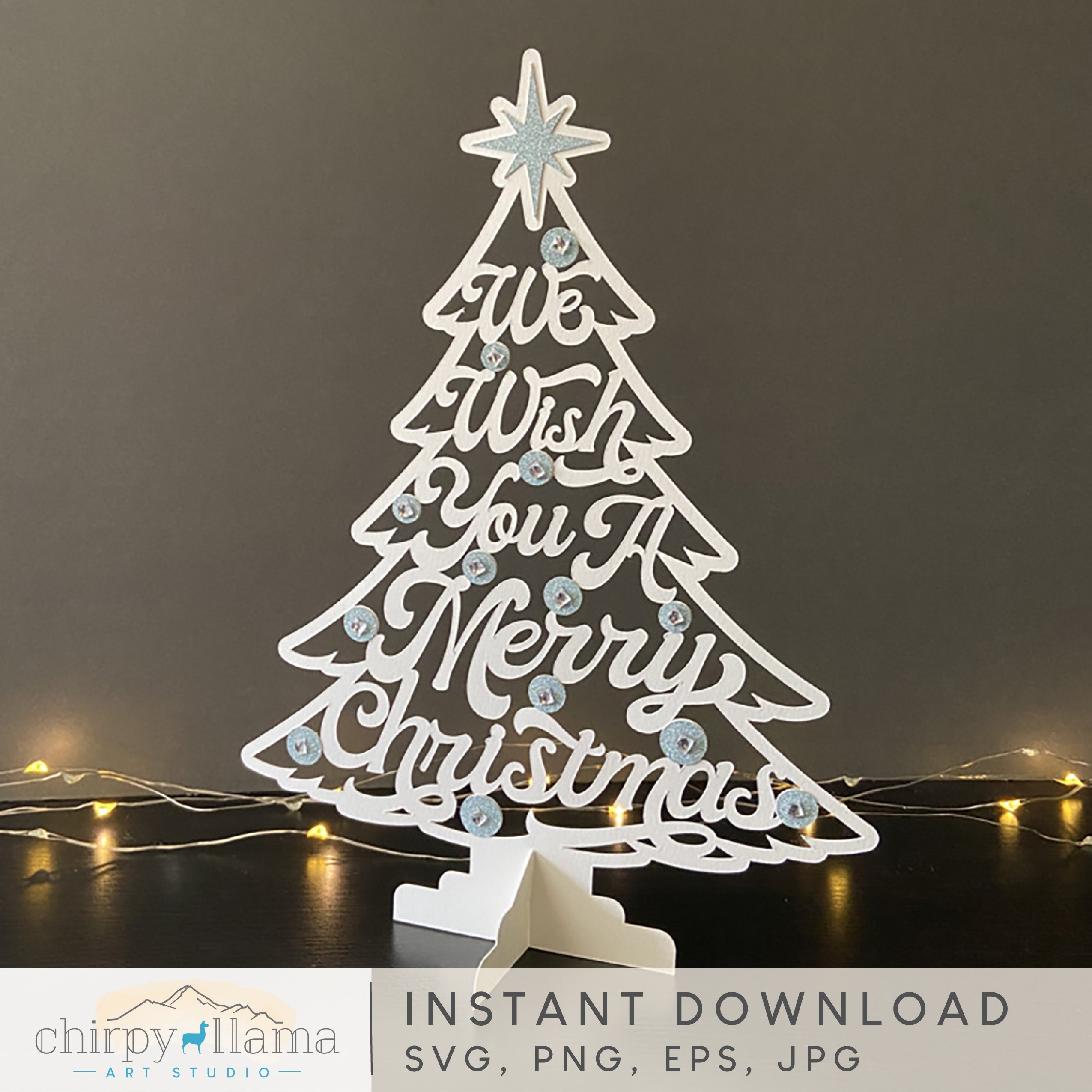 3D Merry Christmas Tree-SVG File