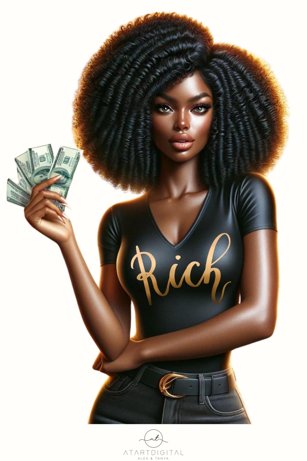 Rich Girl Black Sublimation Design for Planner Stickers