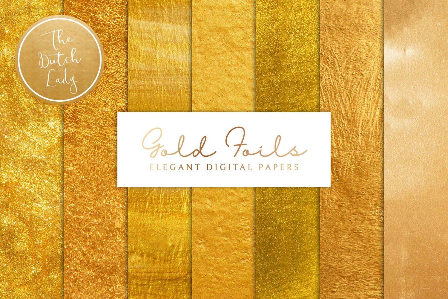 Digital Backgrounds & Papers - Warm Gold Foil