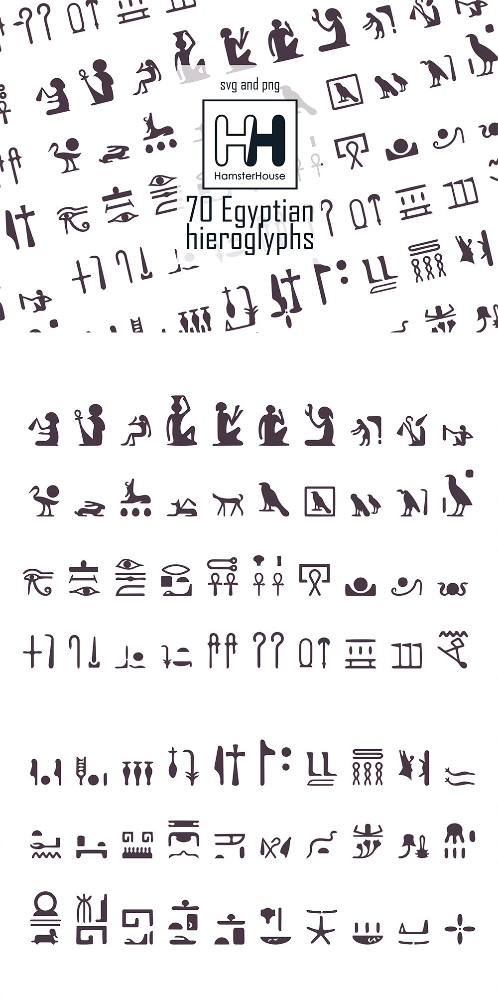 Hieroglyphics Black And White Letters