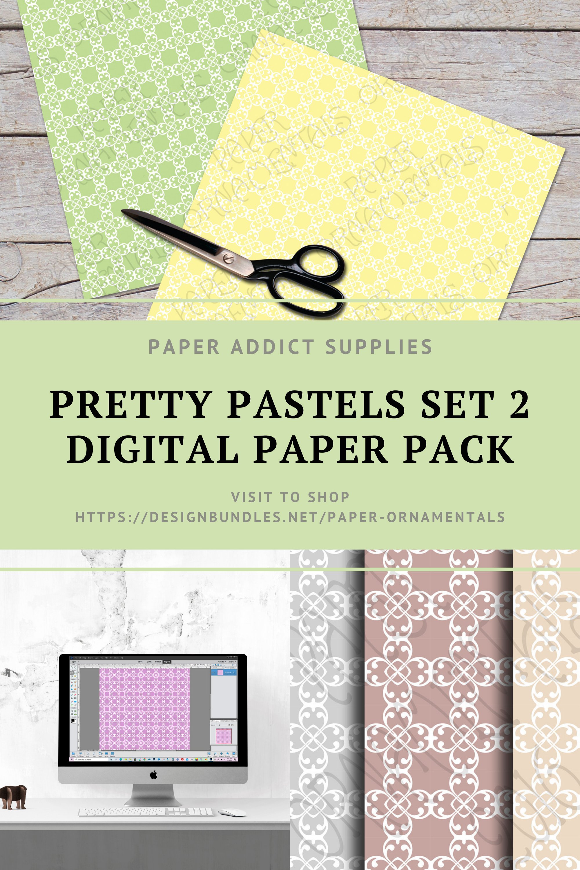 Pretty Pastels Set 2, Digital Paper For Crafts & Background