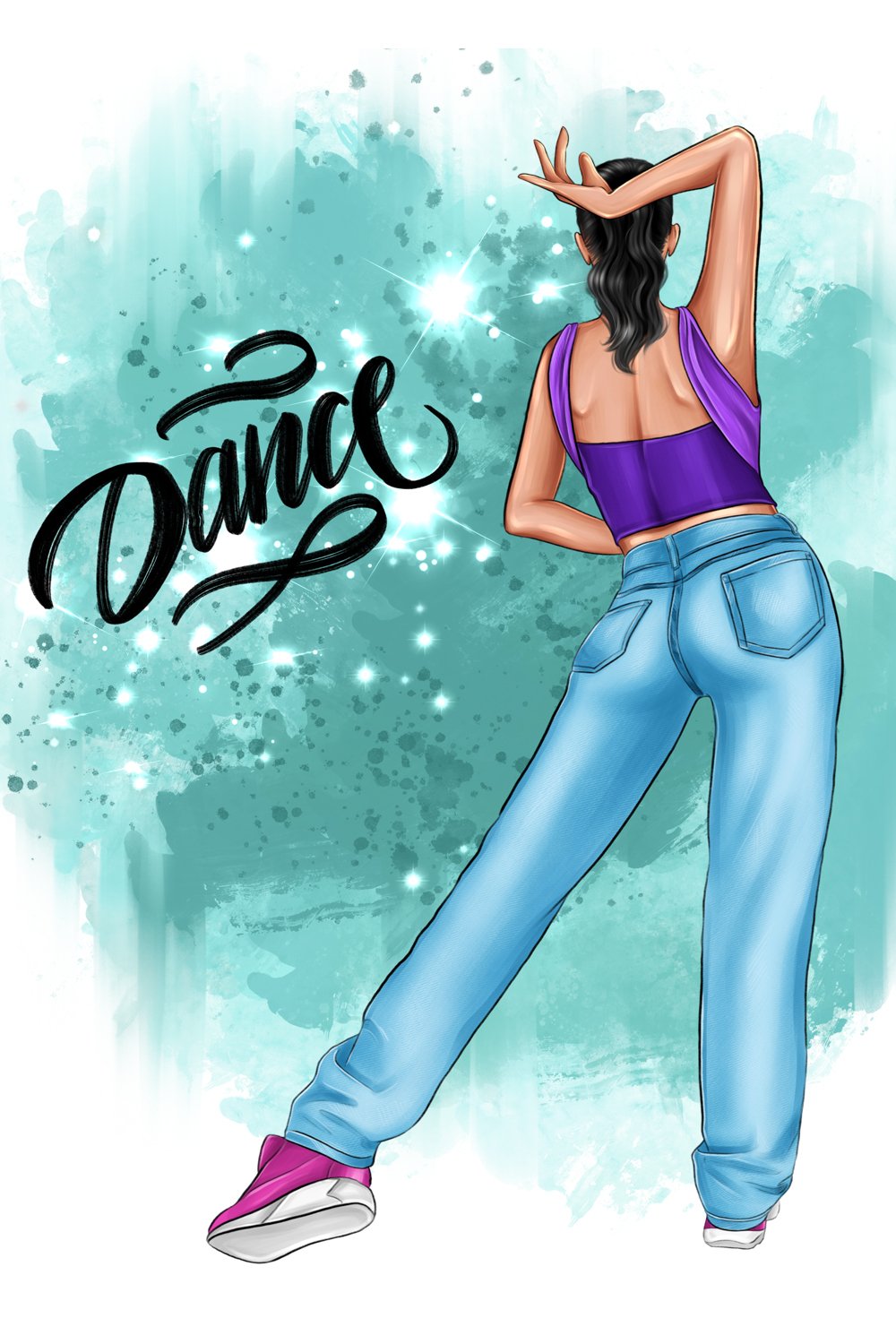 Dance clipart, best friends clipart.