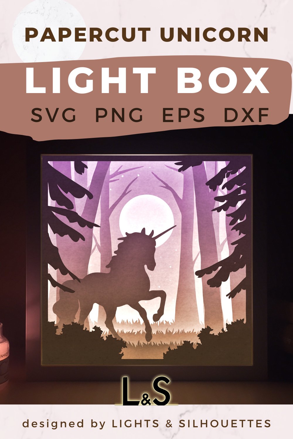 Unicorn Shadow Box | Paper Cut Light Box Template