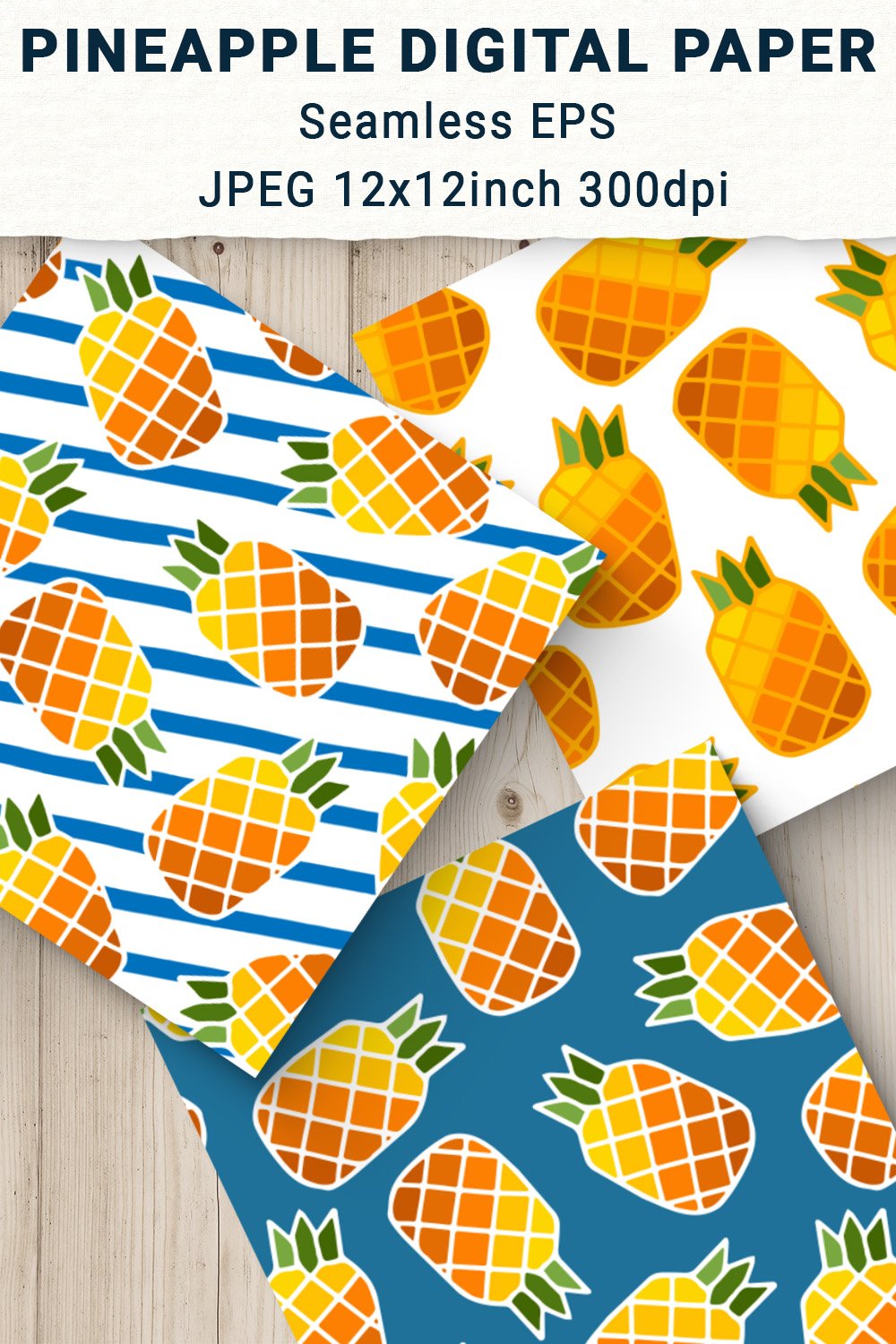 Pineapple Digital Paper, Summer Tropical Seamless (690053)