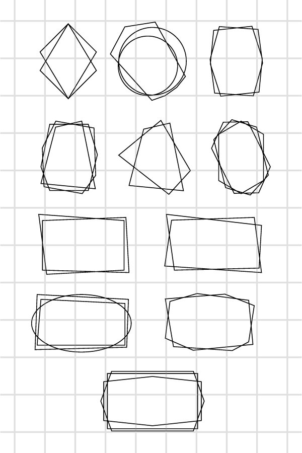 Geometric Frames SVG Bundle. Cut file for Cricut. (1659554)