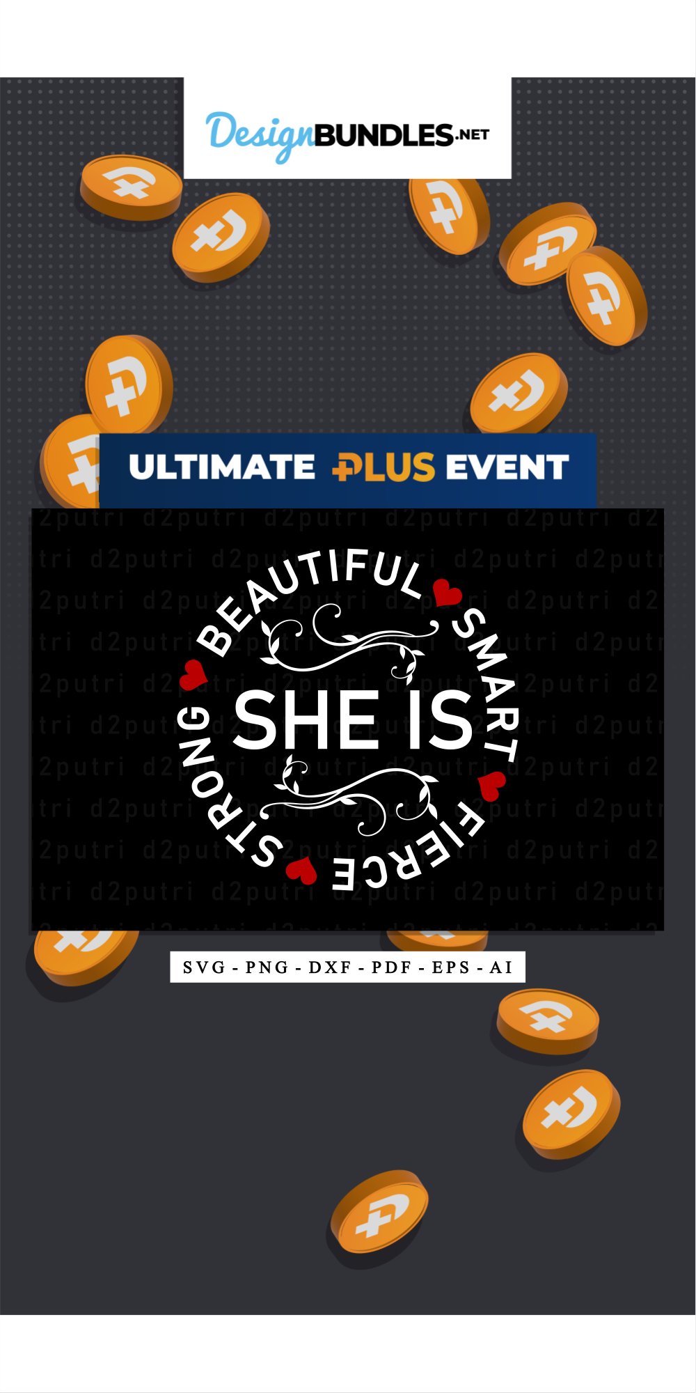 She is Strong Beautiful Smart Fierce, Inspirational Quote