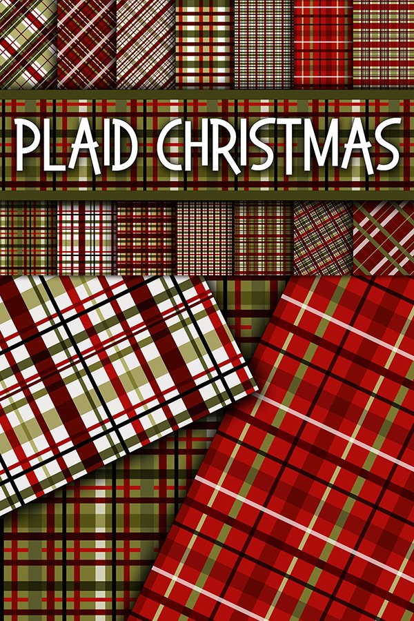 Plaid Christmas Digital Paper (389568)
