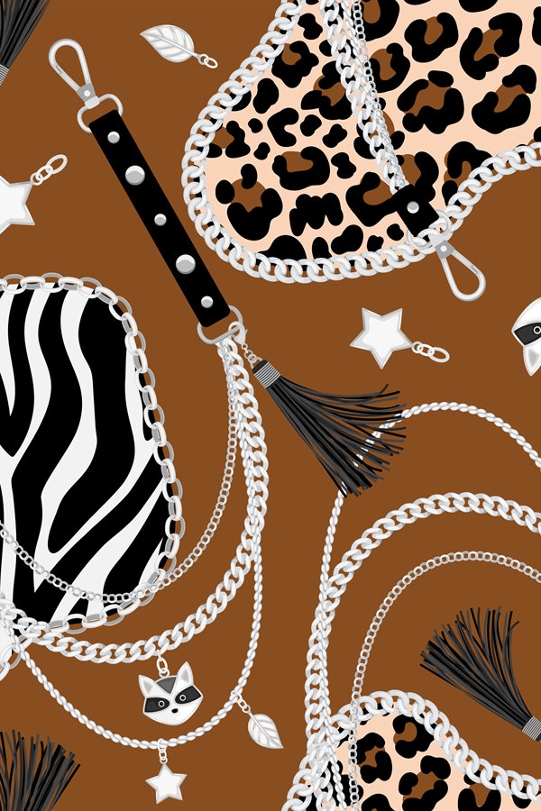 Tiger chains seamless pattern