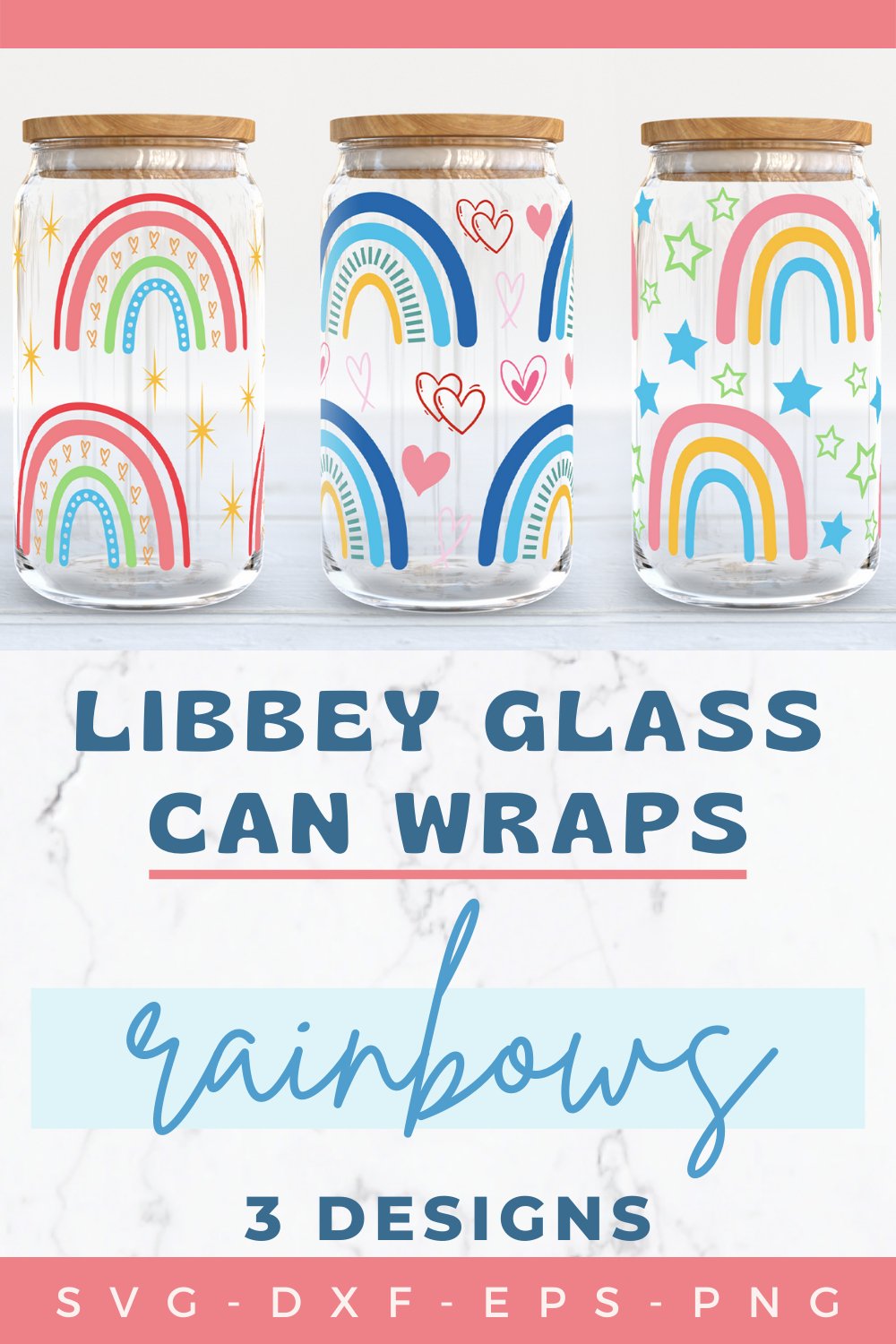 Rainbow Libbey Glass Can Wraps