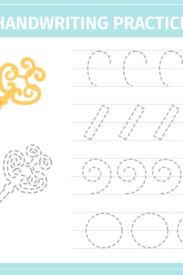 Kids handwriting practice game. Educational children handwri