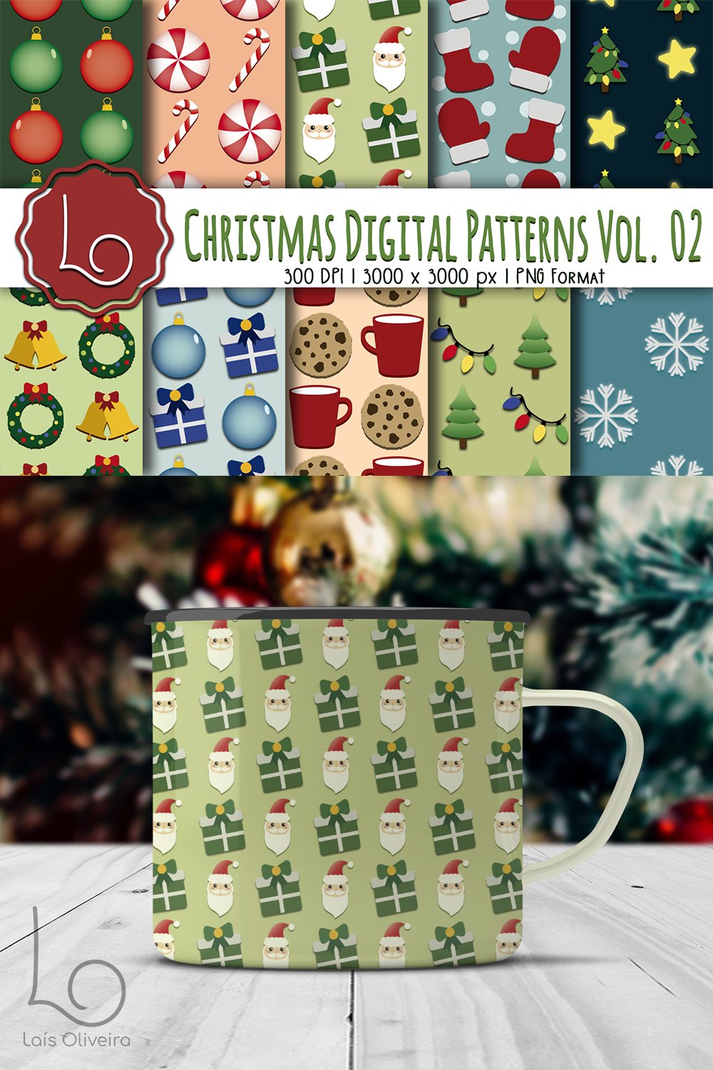 10 Christmas Digital Patterns Vol 02