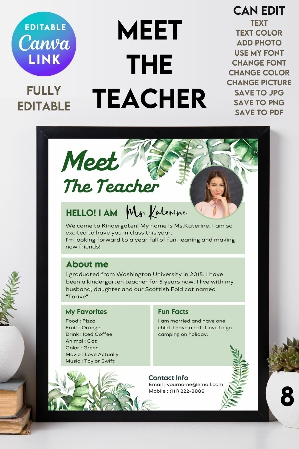 Meet the Teacher#8 - Canva Template