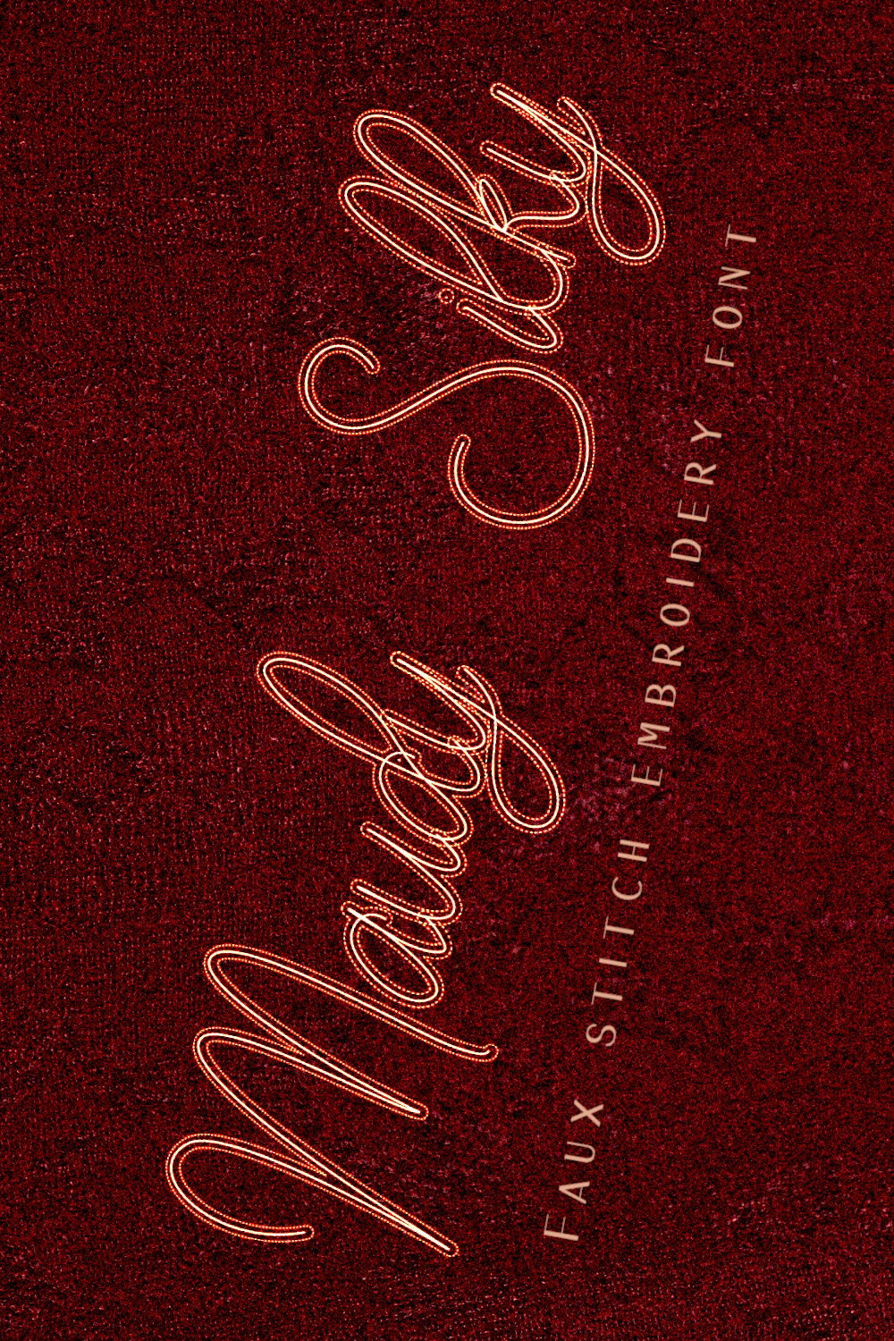 Maudy Silky Faux Stitch Embroidery Font