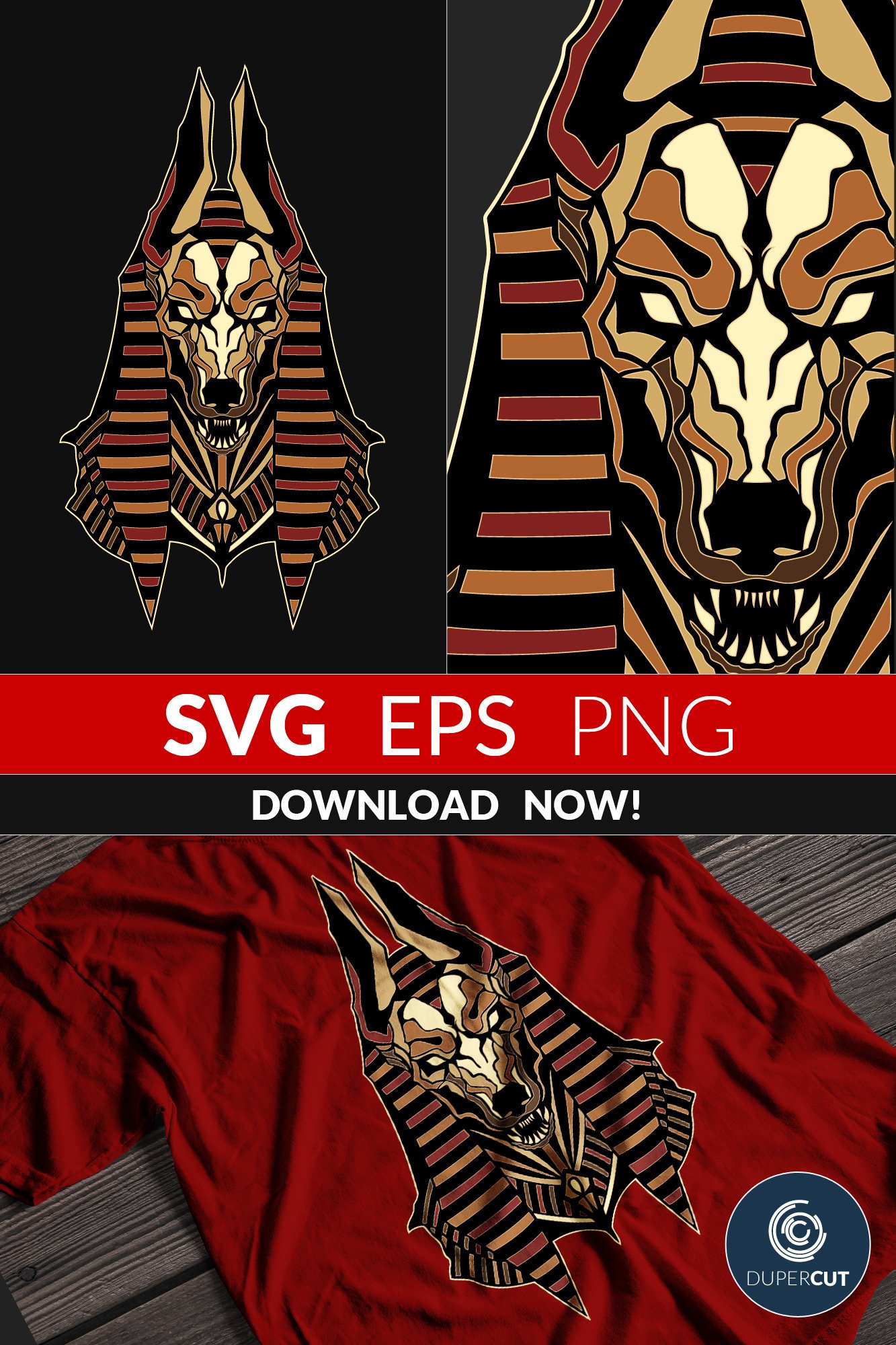 SVG / EPS / PNG Anubis Colour Illustration