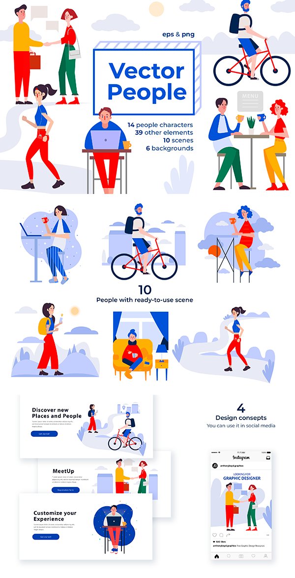 Vector People in daily activity