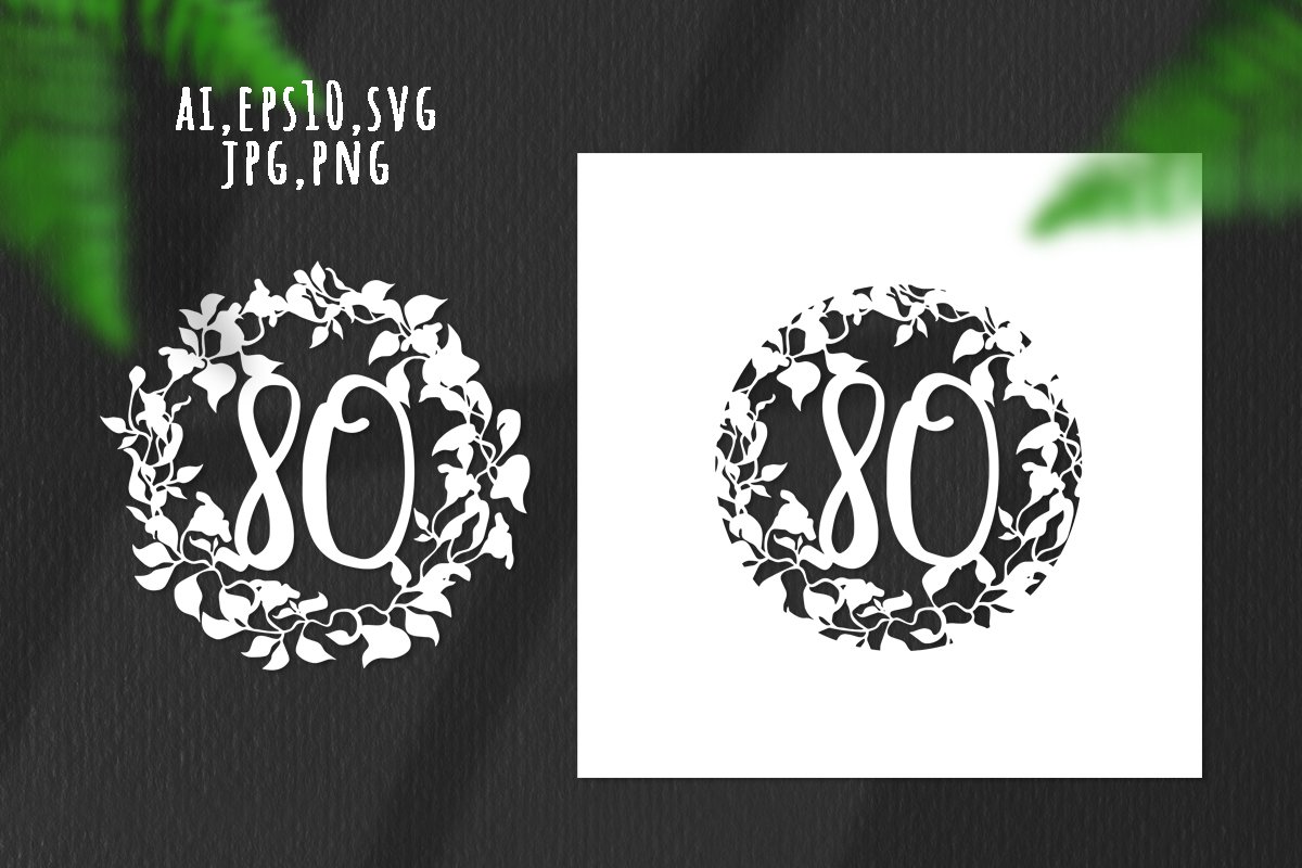 Anniversary 80. Basis design for paper cut/ card making