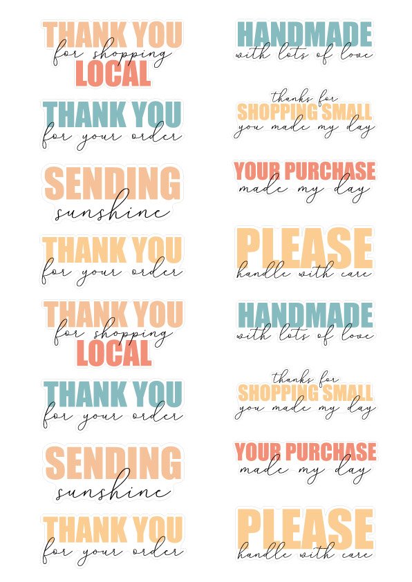 Business stickers bundle png, jpg, pdf. Printable 8 designs