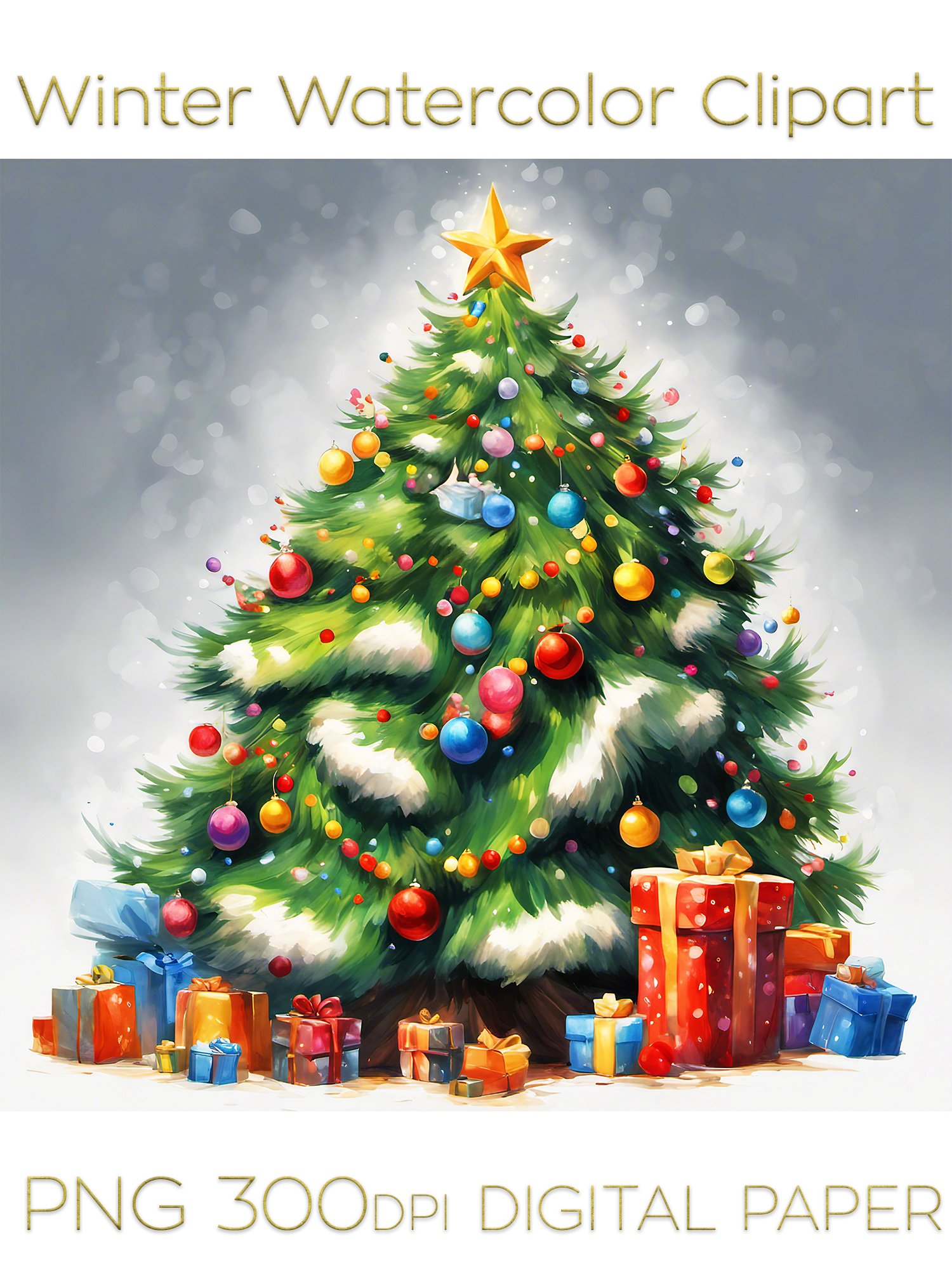 Christmas Tree with baubles Illustration Clipart (2856413)